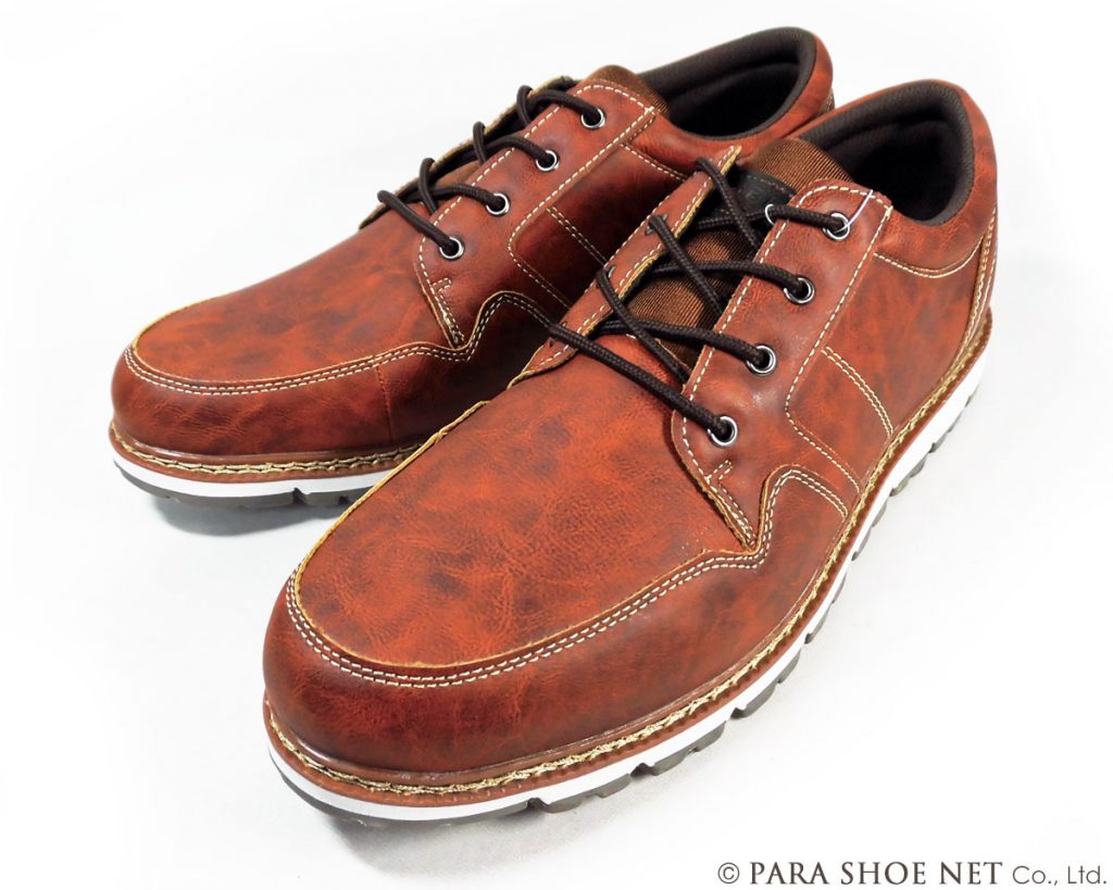 LiBERTO（EDWIN）レザースニーカー（4cm防水・防滑ソール）カジュアルシューズ キャメル（茶色）ワイズ3E（EEE）28cm（28.0cm）、29cm（29.0cm）【大きいサイズ ...